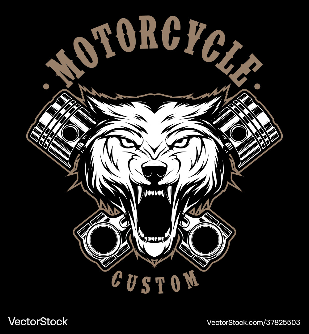 Wolf Motorcycle Logo Royalty Free Vector Image