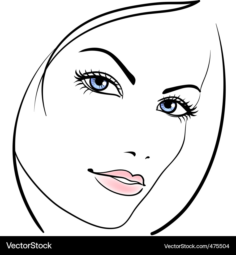 Beauty girl face icon Royalty Free Vector Image