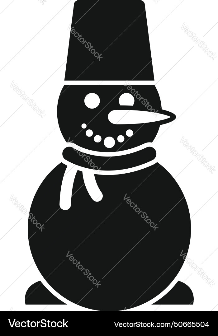 Celebration snowman icon simple face happy Vector Image
