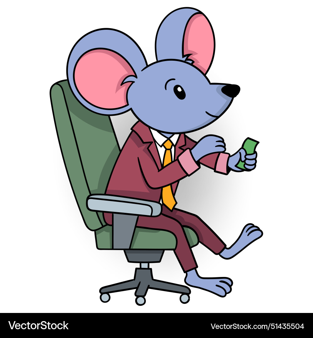 Corruption boss rat is sitting carrying stolen Vector Image