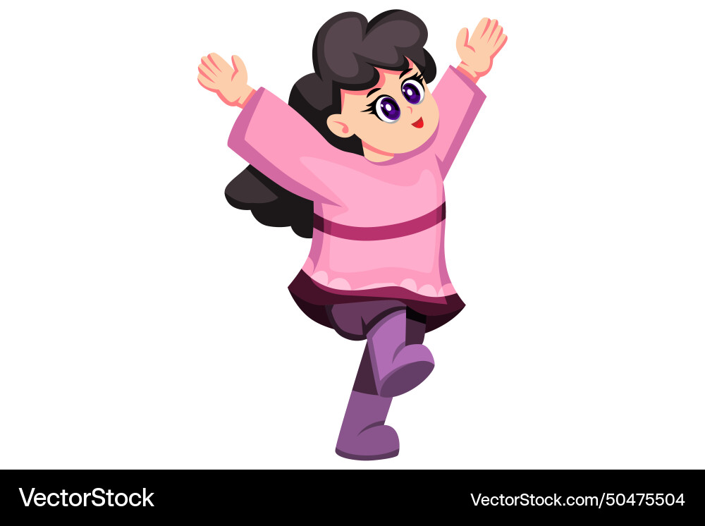 Cute girl character design Royalty Free Vector Image