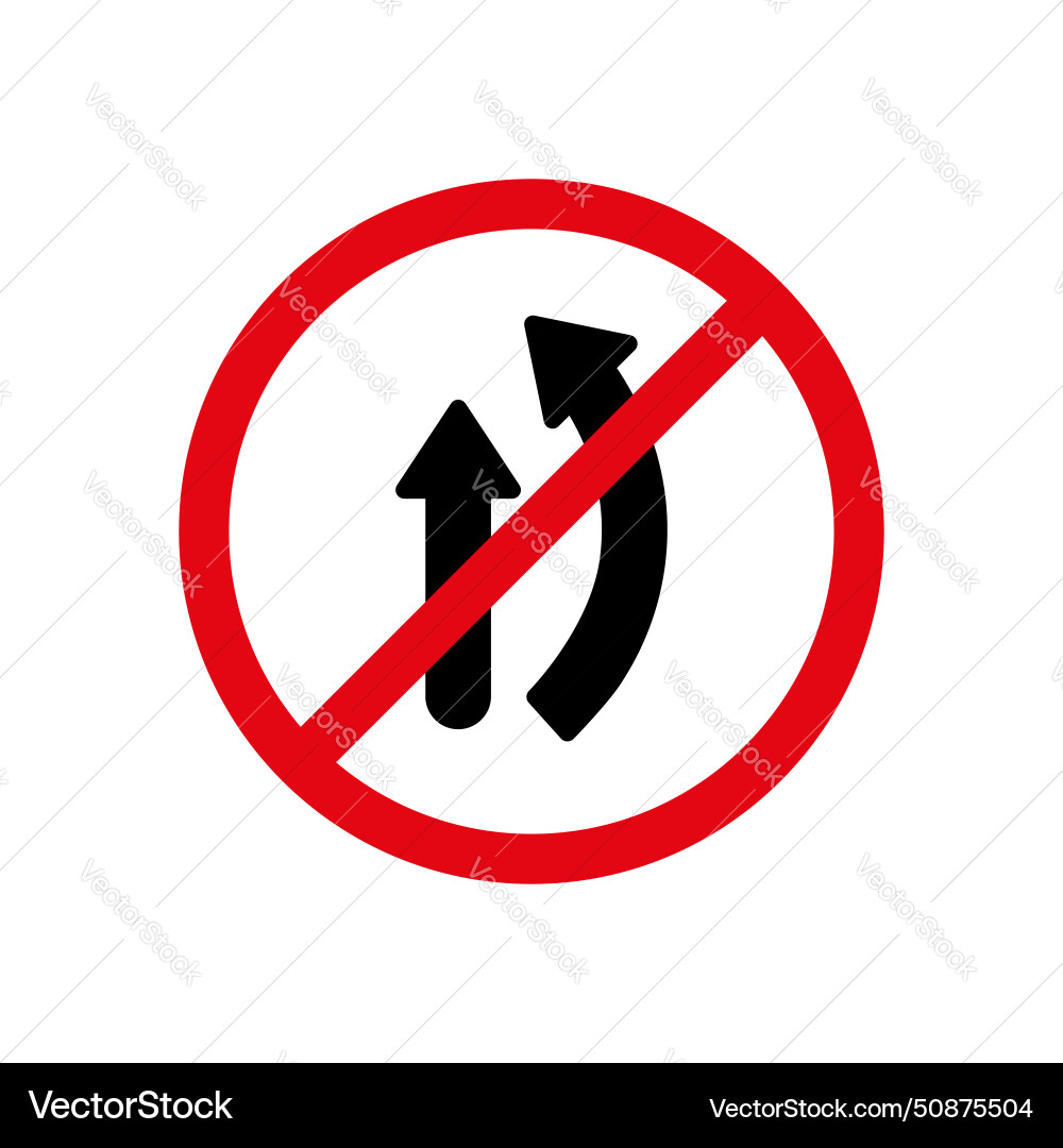 Do not overtake traffic sign icon set prohibited Vector Image