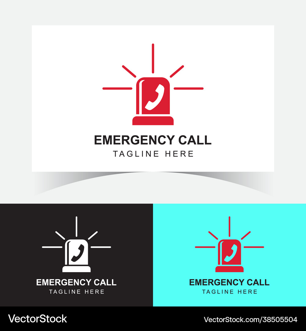 Emergency call logo design template Royalty Free Vector