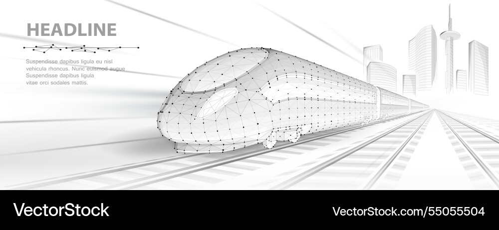 Fast express passenger train on high speed Vector Image