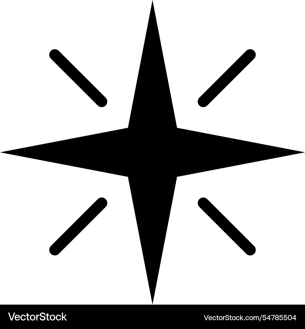 Geometric star flash minimal symbol Royalty Free Vector