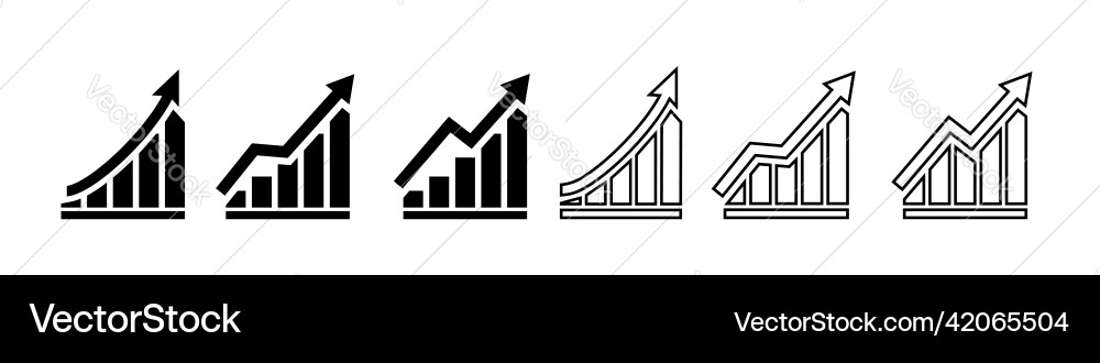 Graph icon arrow with chart growth Royalty Free Vector Image