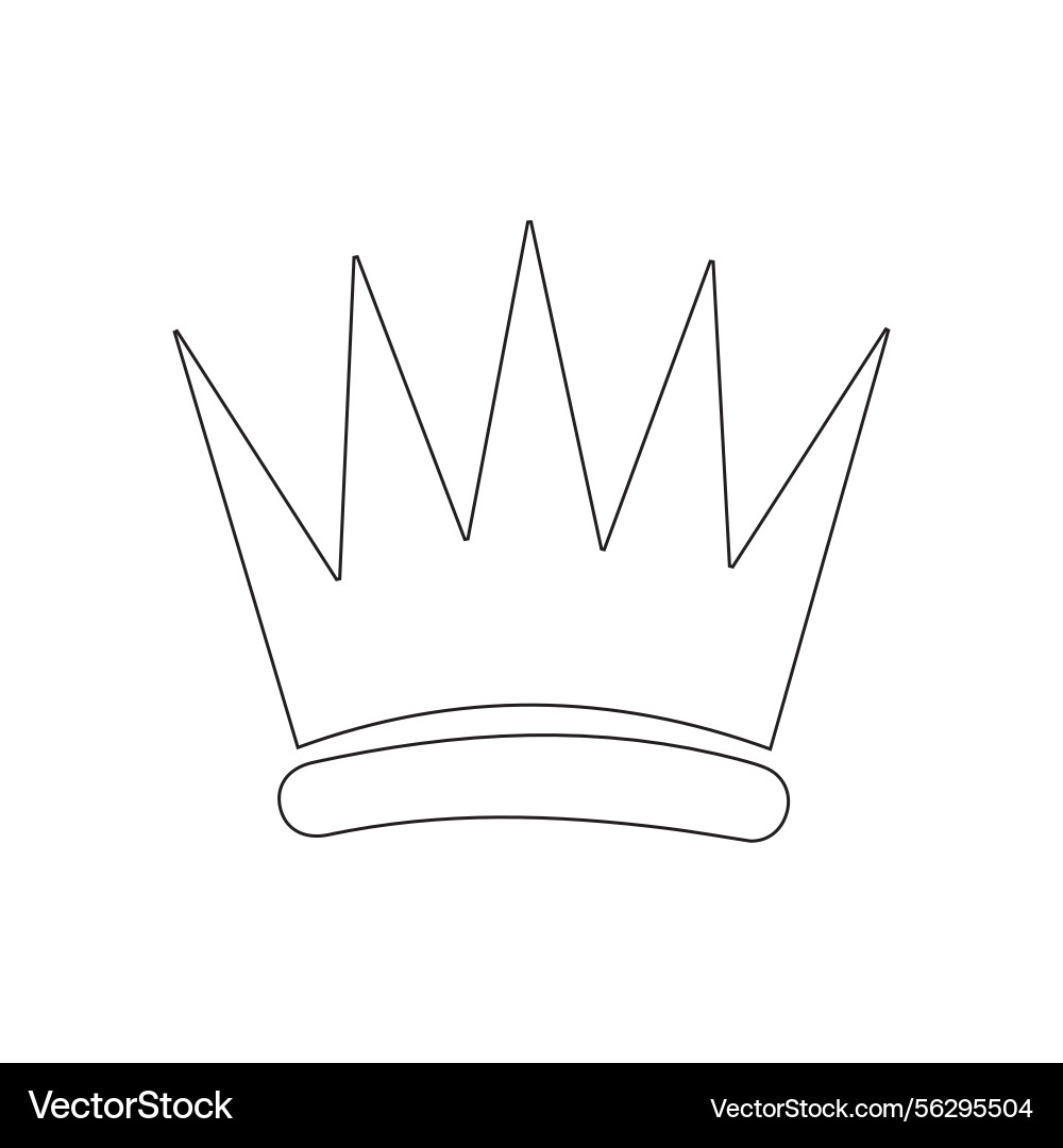 Kings crown in art outline Royalty Free Vector Image
