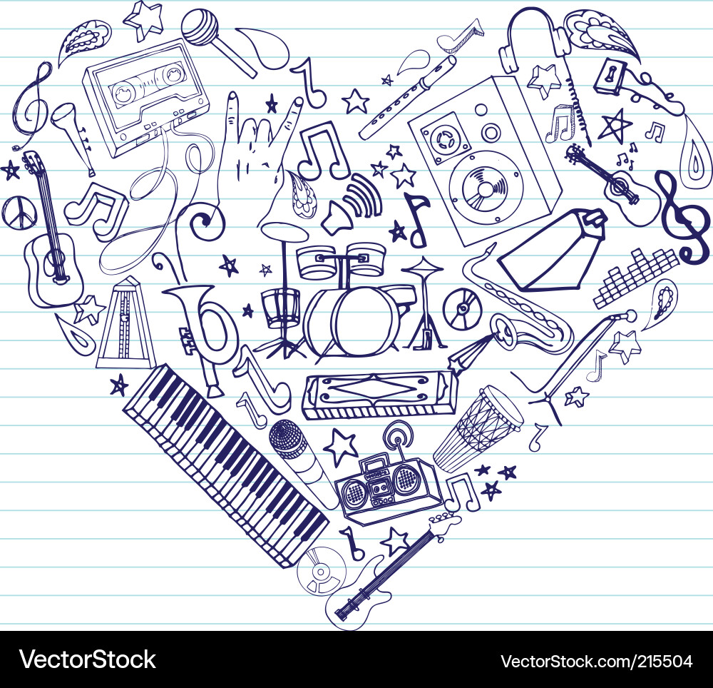 Music doodles Royalty Free Vector Image - VectorStock