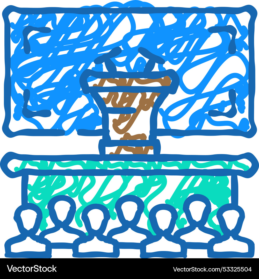 Panel discussion icon doodle Royalty Free Vector Image