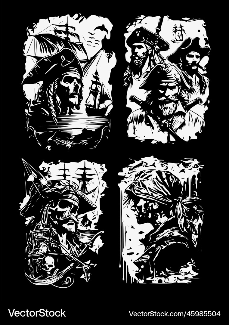 Psychedelic Skull Pirates Royalty Free Vector Image