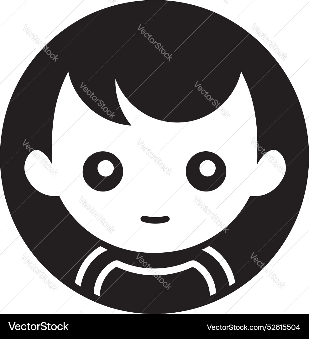 Tiny tots toddler face design in black cutie pie Vector Image