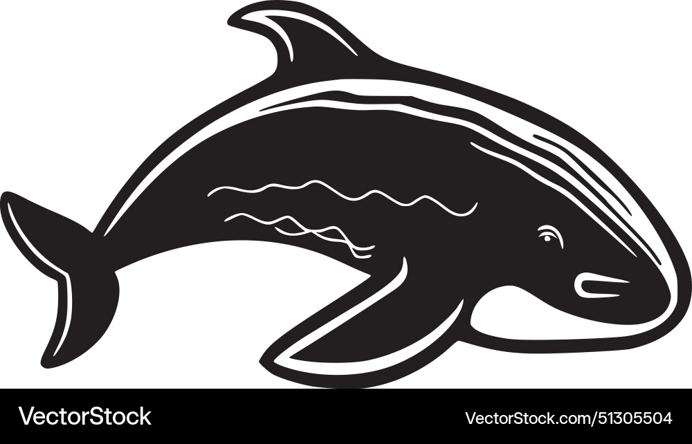 Whale - black and white isolated icon Royalty Free Vector