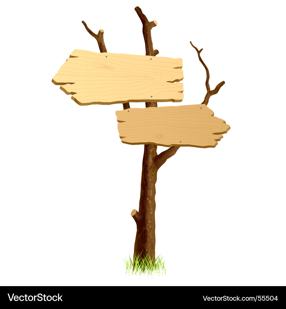 Wooden signboard Royalty Free Vector Image - VectorStock