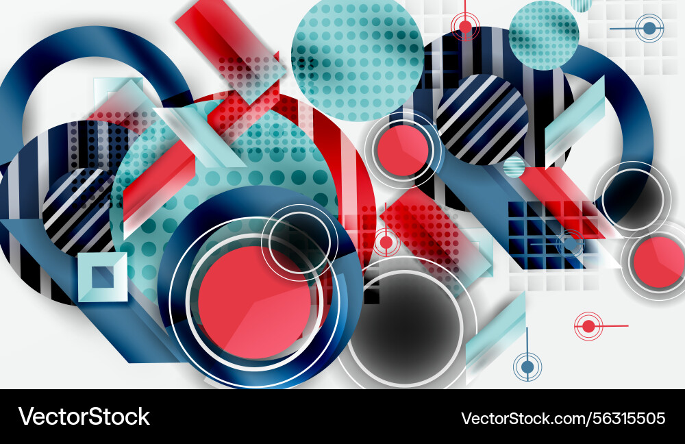 Abstract geometric shapes overlap creating Vector Image