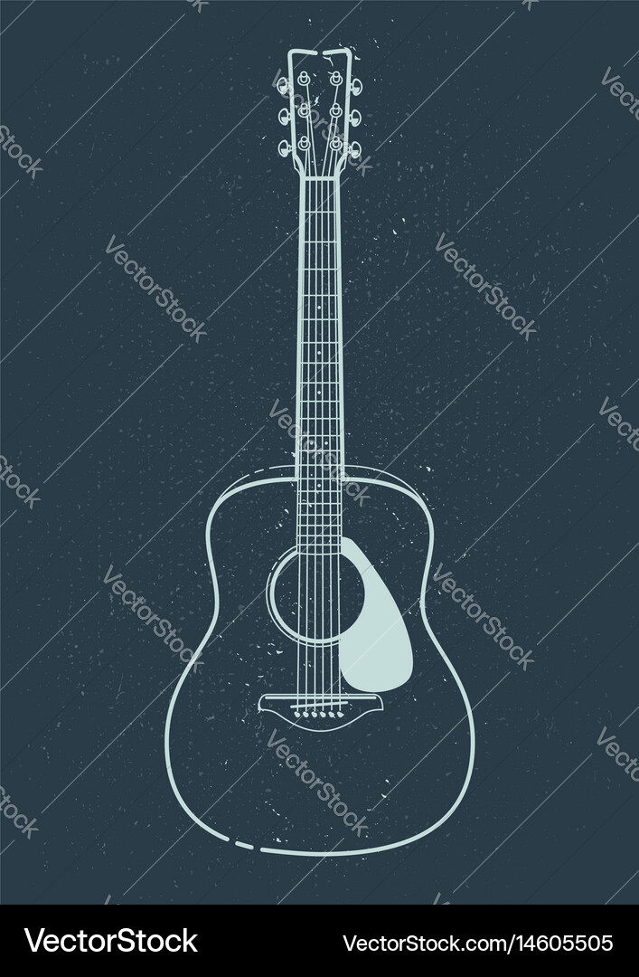 Acoustic guitar Royalty Free Vector Image - VectorStock