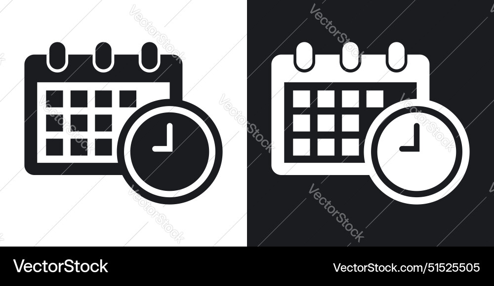 Calendar clock icon Royalty Free Vector Image - VectorStock