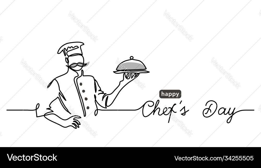 Chefs Day Holiday Minimalist Banner Royalty Free Vector