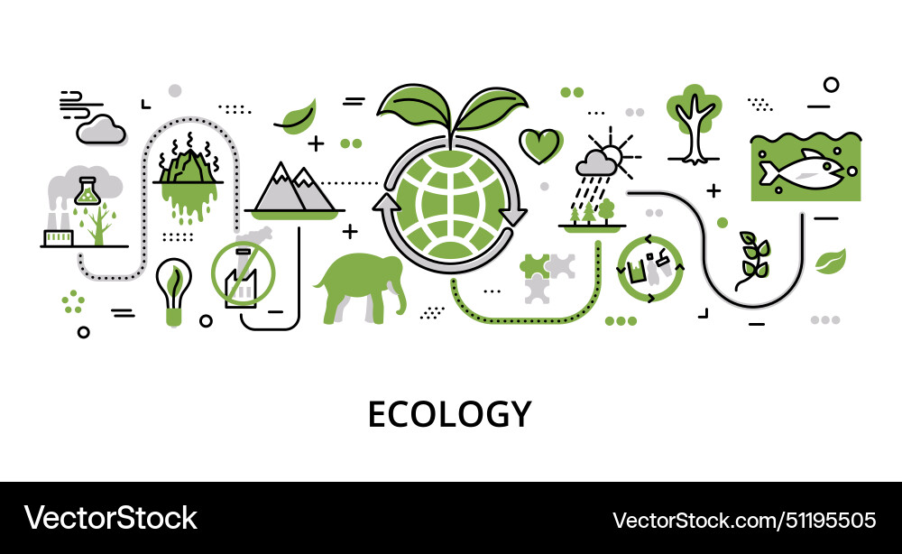 Infographic greenery concept of ecology problem Vector Image