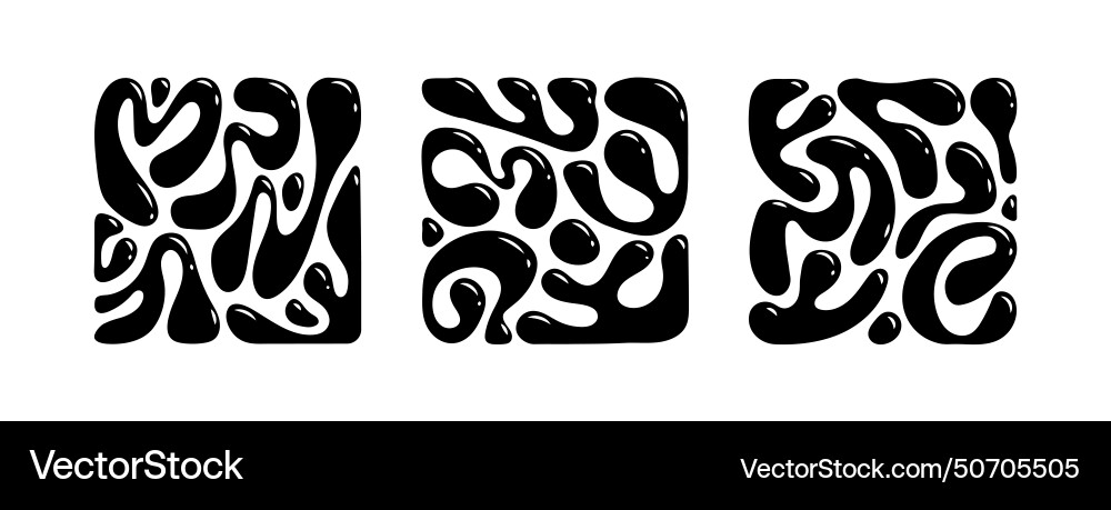 Liquid abstract organic blob shapes background set