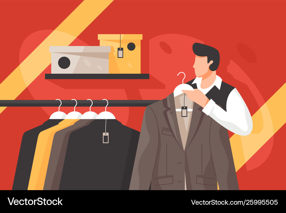 Mens clothing store Royalty Free Vector Image - VectorStock