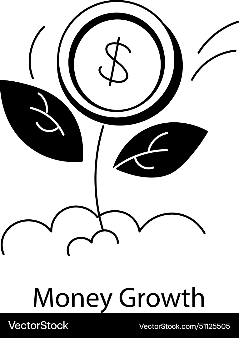 Money growth Royalty Free Vector Image - VectorStock