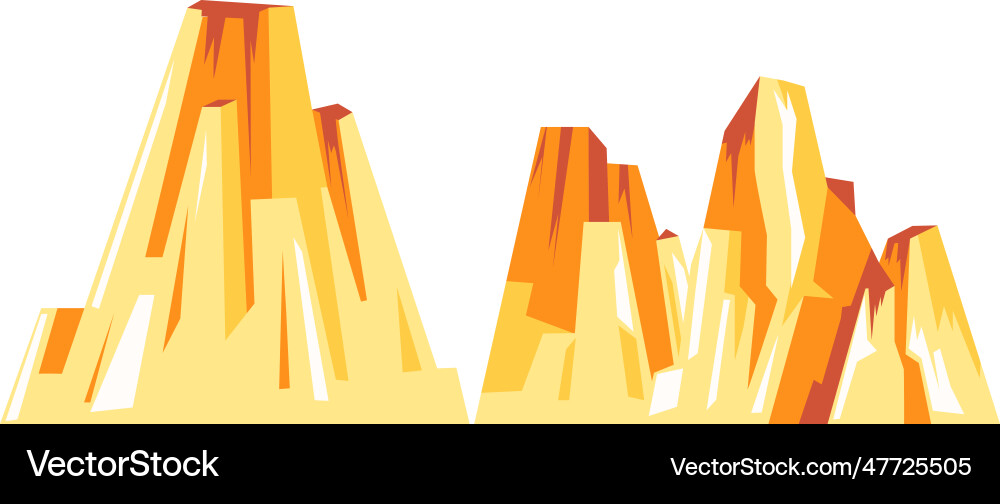 Mountains or volcano with high summit peak Vector Image
