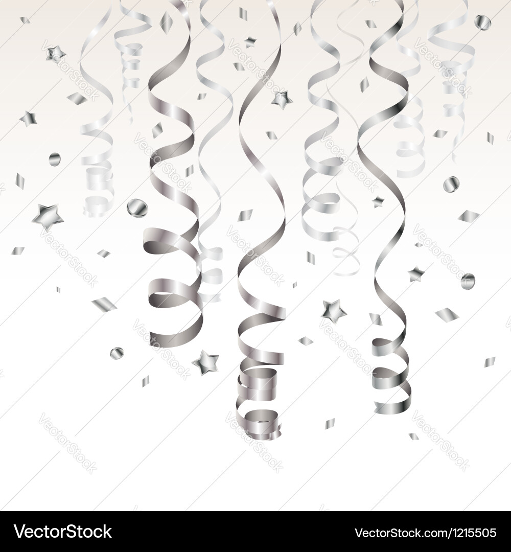 Silver streamer Royalty Free Vector Image - VectorStock