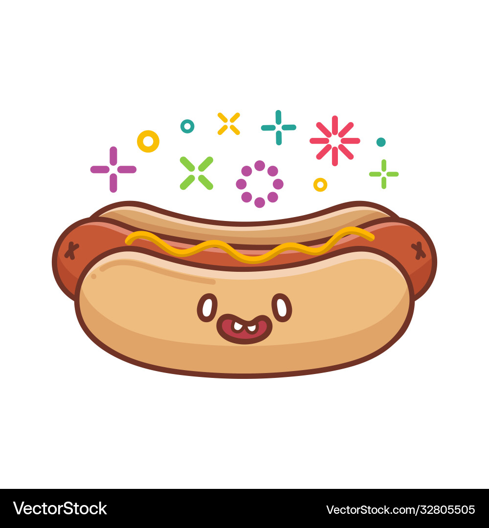 Smiling Hot Dog Icon Royalty Free Vector Image