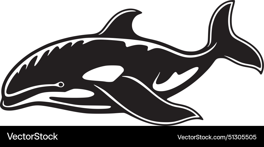 Whale - black and white isolated icon Royalty Free Vector