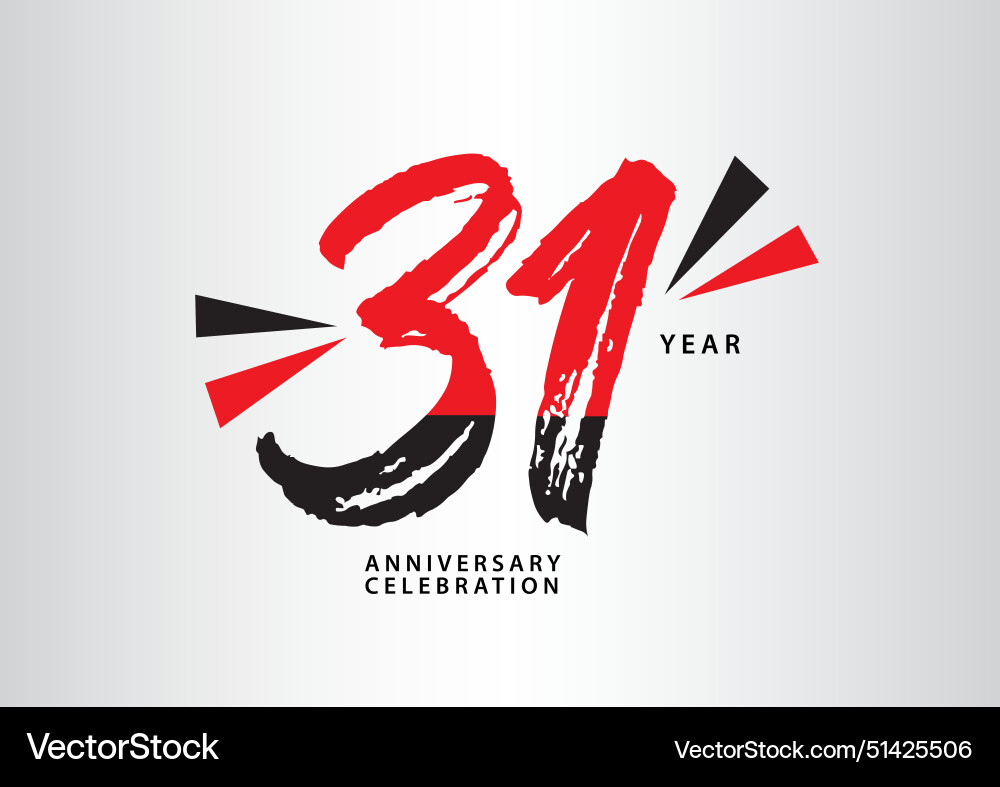 31 year anniversary celebration logotype Vector Image