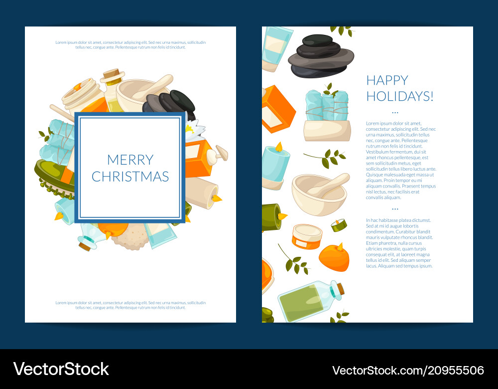 Card or flyer templates set with cartoon Vector Image