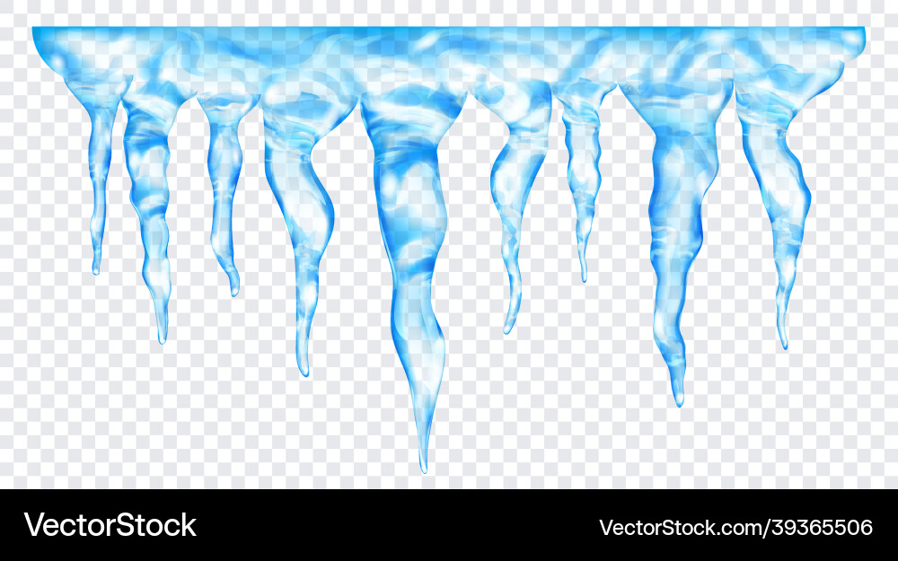 Group of translucent icicles Royalty Free Vector Image