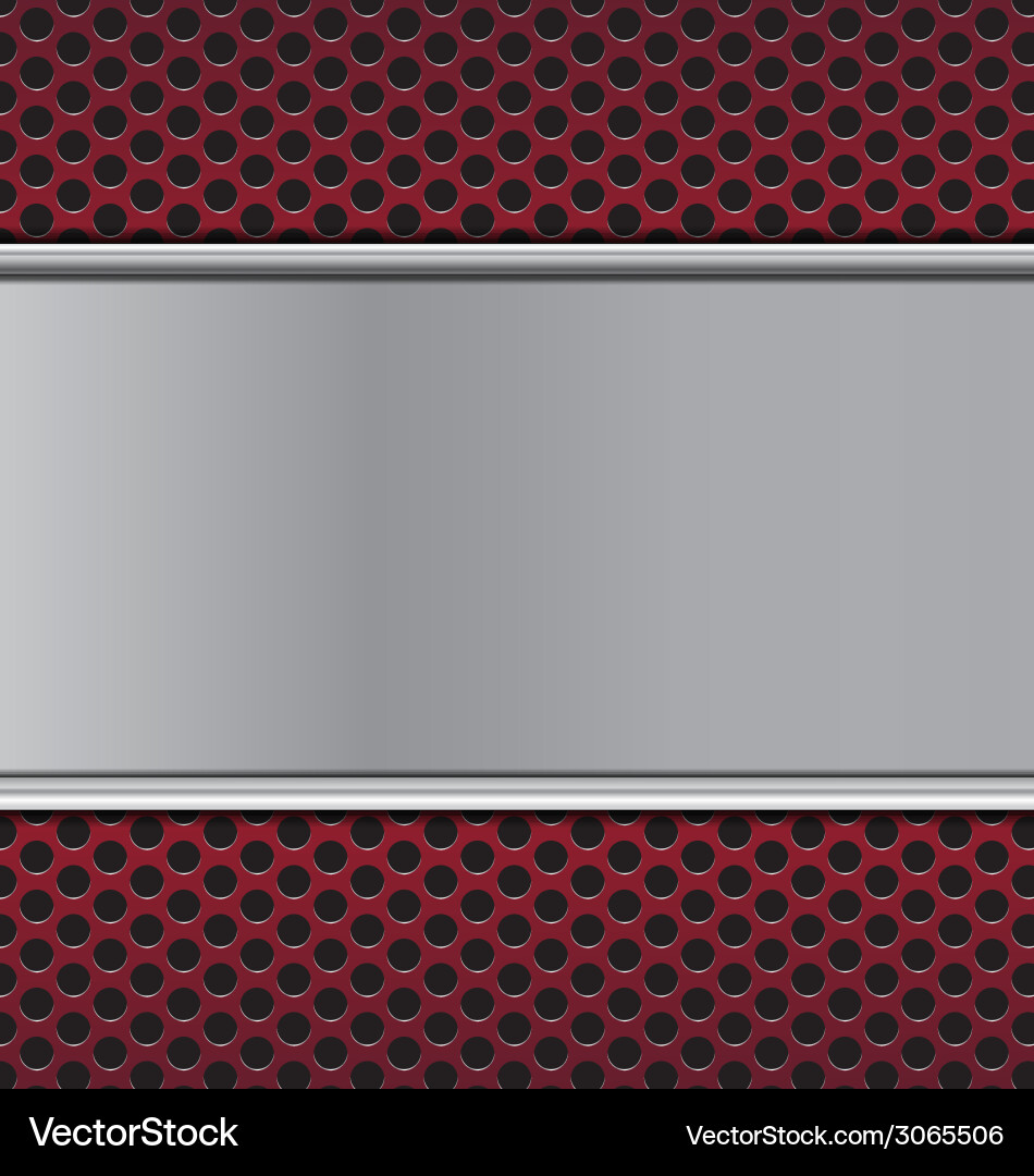 Metal texture on circle red Royalty Free Vector Image