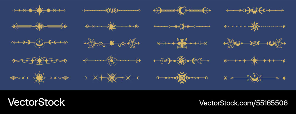 Mystic decoration lines ornamental frame divider Vector Image