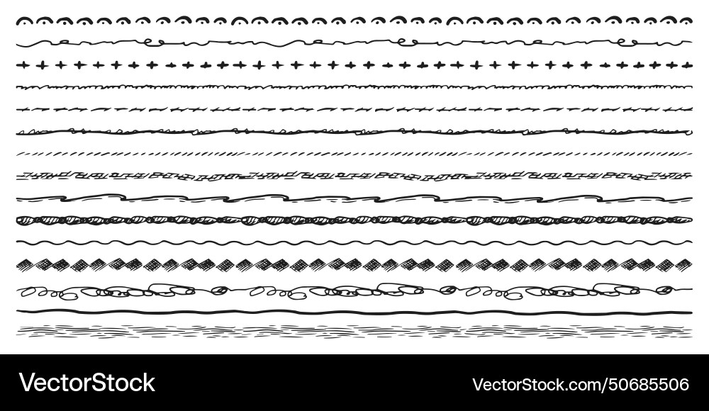 Pencil drawn lines or hand pen line Royalty Free Vector