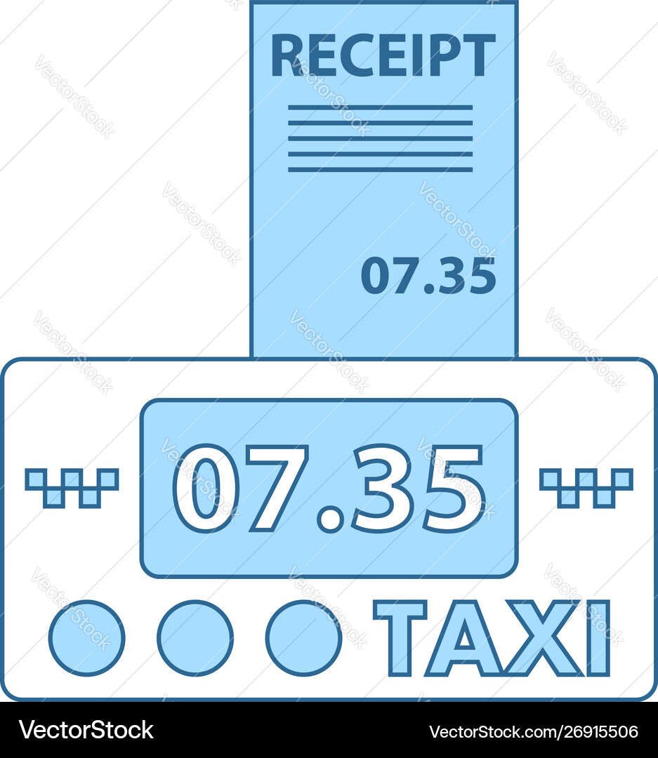 Taxi meter with receipt icon Royalty Free Vector Image