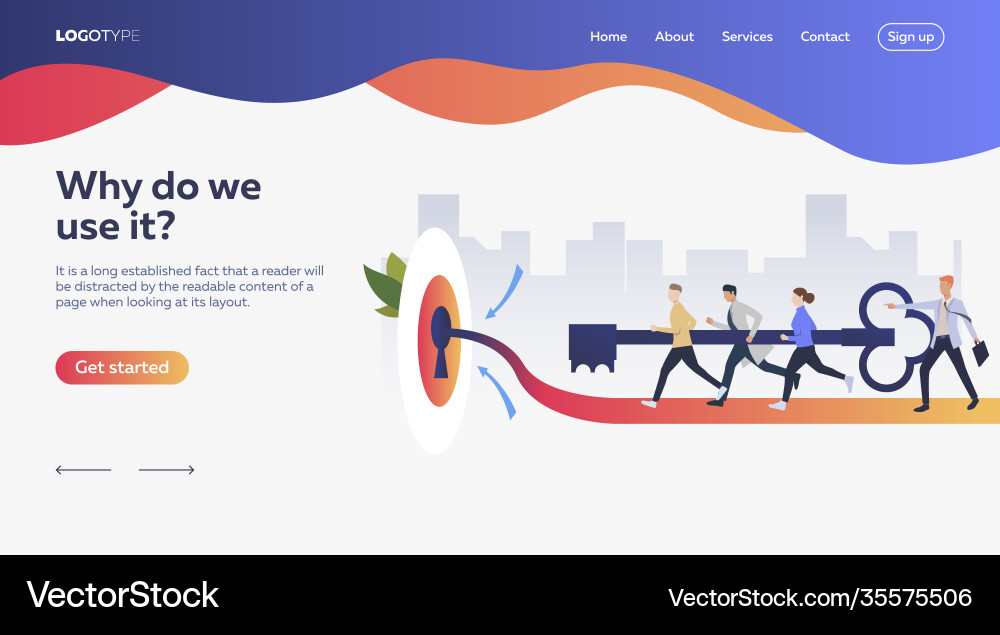 Work team running to aim Royalty Free Vector Image