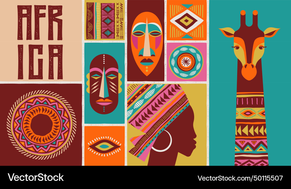 Africa patterned design african background Vector Image