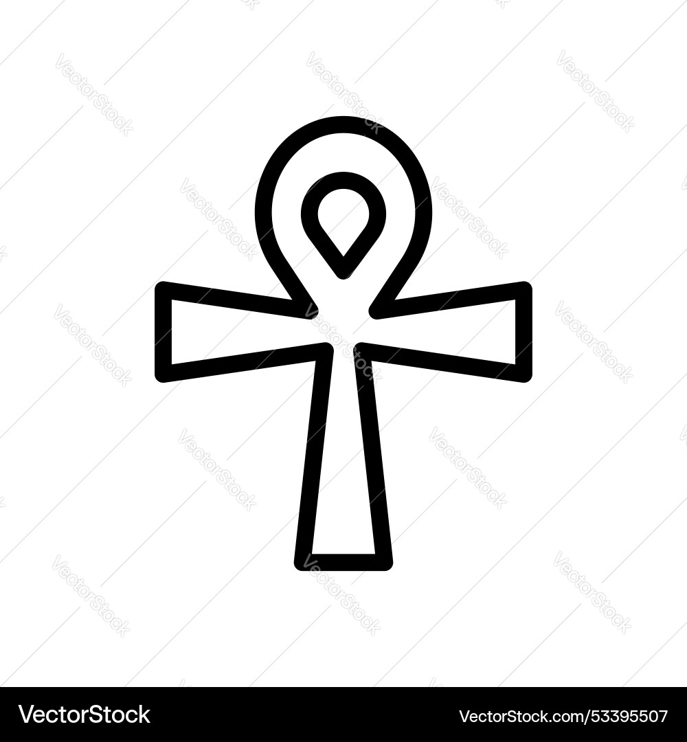Ankh line icon isolated on white background Vector Image