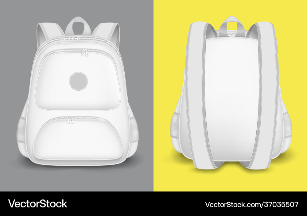 Backpack mockup set isolated Royalty Free Vector Image