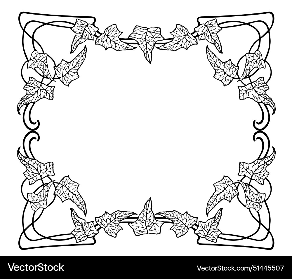 Border floral leaf vintage decorative design Vector Image