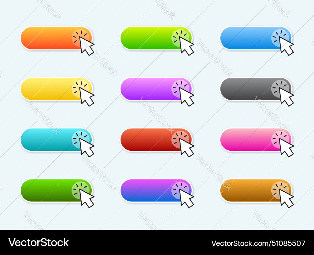 Click here banner icon in flat style ecommerce Vector Image