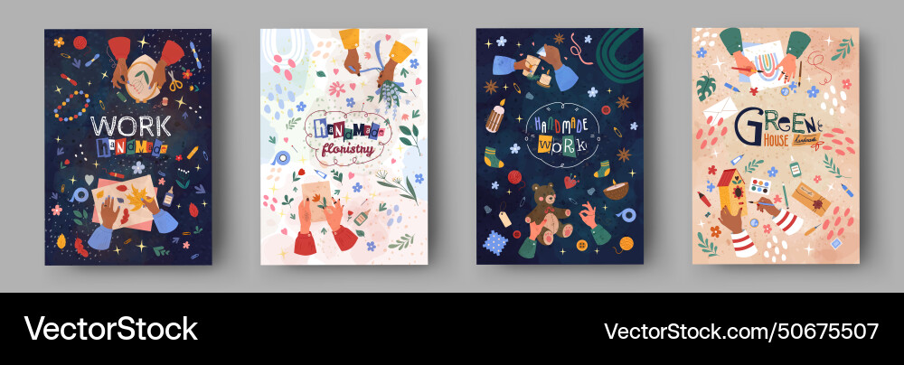 Craft background class workshop diy posters Vector Image
