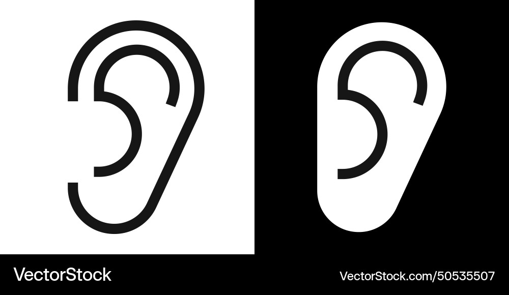Ear icon set hearing symbol Royalty Free Vector Image