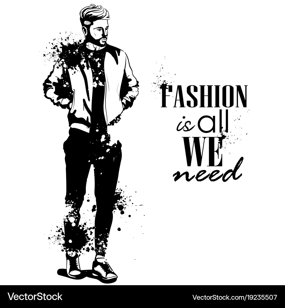 Man model Royalty Free Vector Image - VectorStock