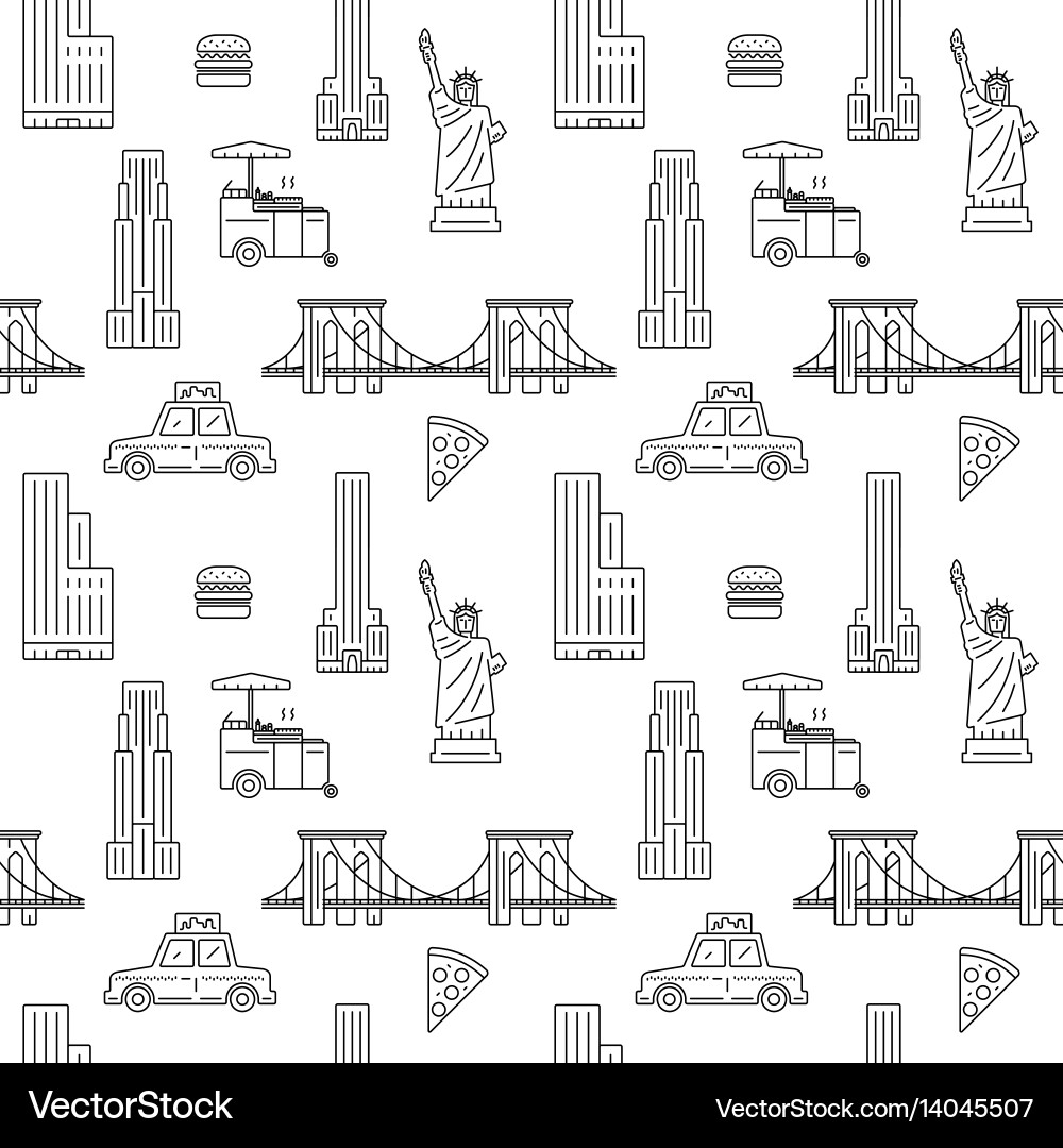 New york city seamless pattern Royalty Free Vector Image