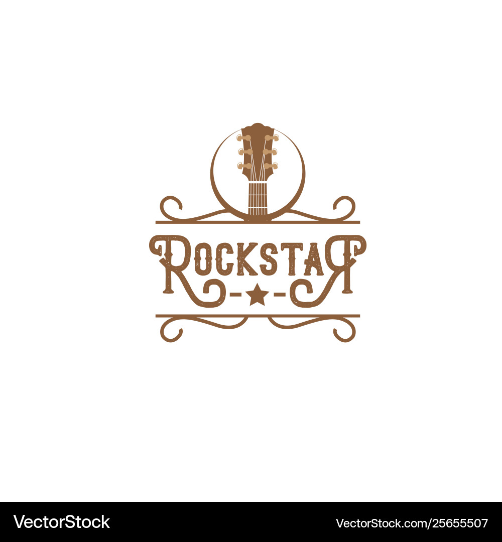 Rock star music bar typography logo design Vector Image