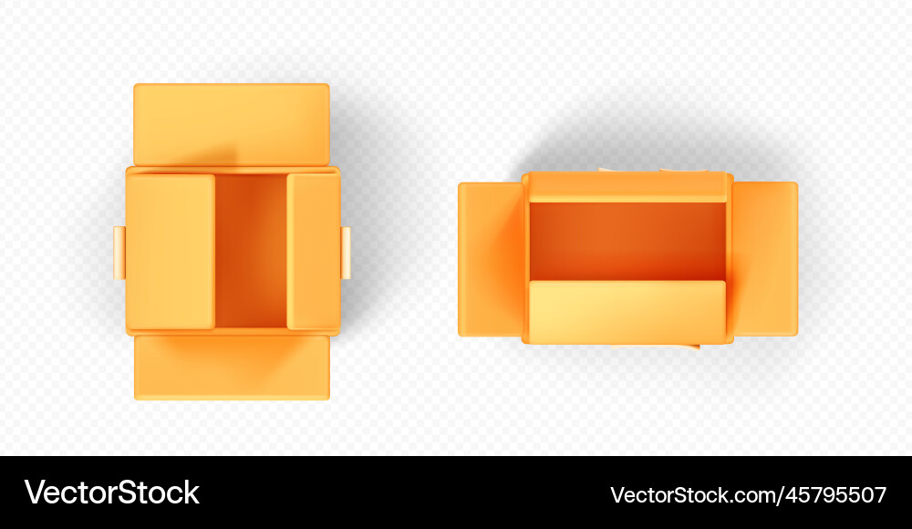 Top view cardboard box on transparent background Vector Image