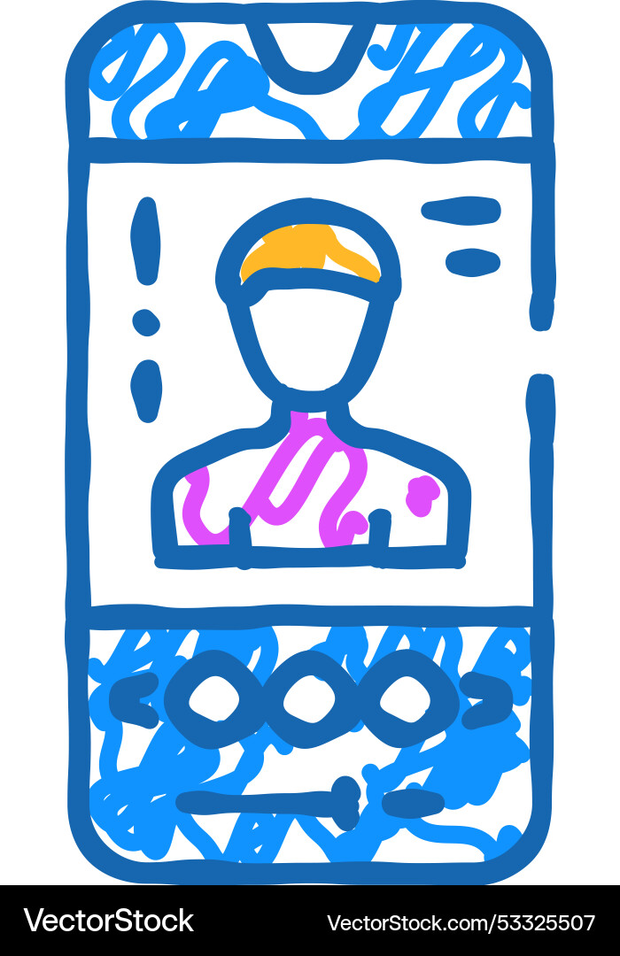 Virtual photo booth icon doodle Royalty Free Vector Image