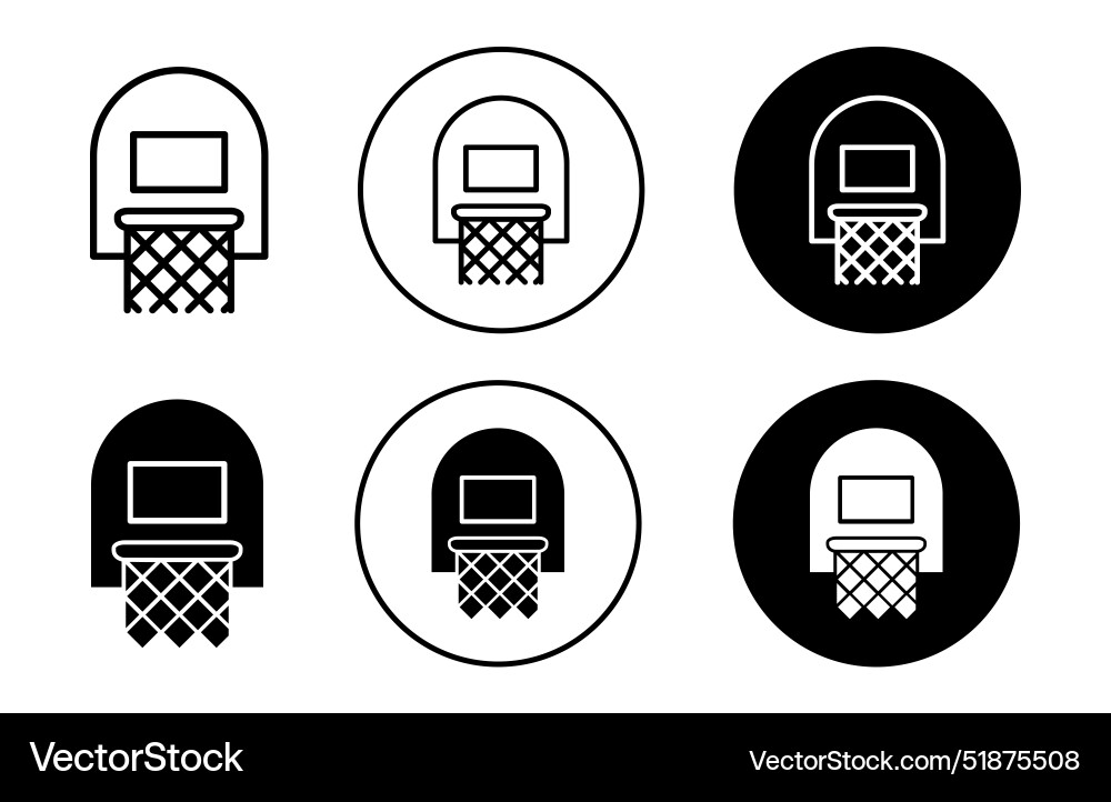 Basketball hoop icon outline flat Royalty Free Vector Image